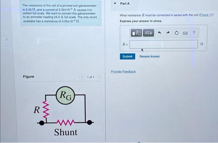 Solved Part A The resistance of the coil of a pivoted-coil | Chegg.com