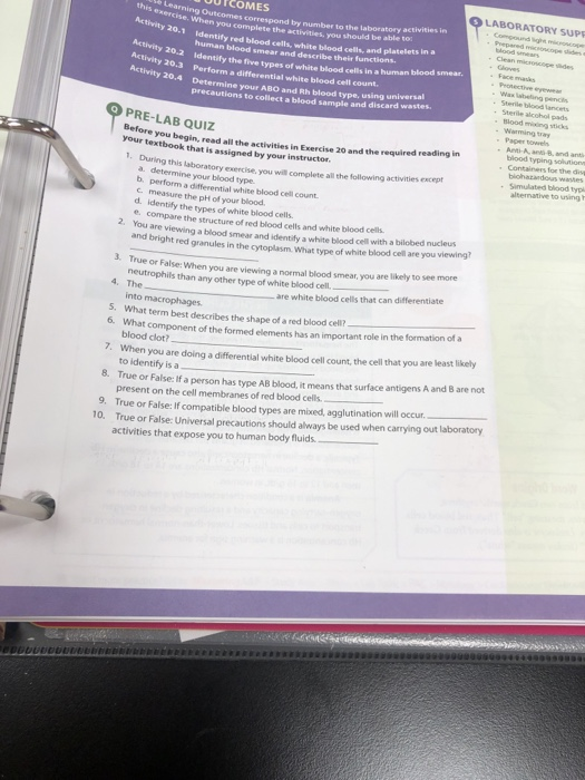 Solved this Learning Out Activity 20.1 LABORATORY SUPE | Chegg.com