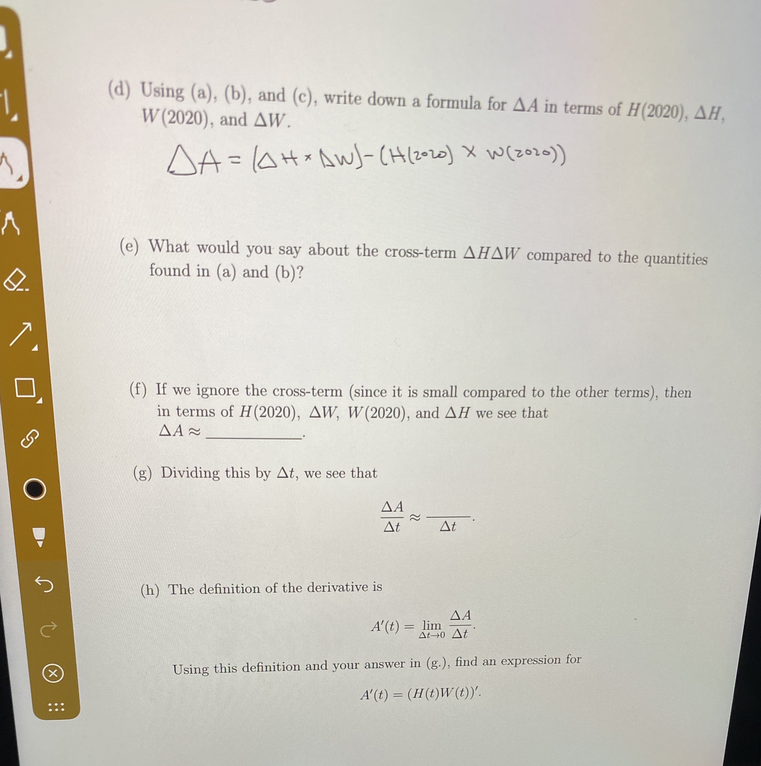 Solved (d) ﻿Using (a), (b), ﻿and (c), ﻿write down a formula | Chegg.com