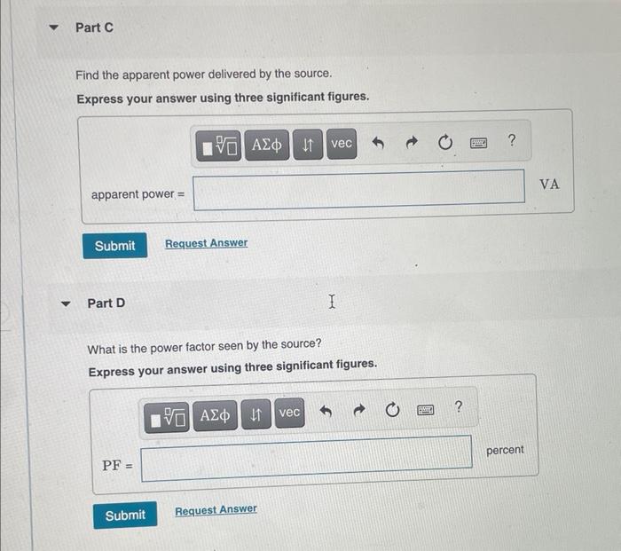 Solved Two loads, A and B, are connected in parallel across | Chegg.com