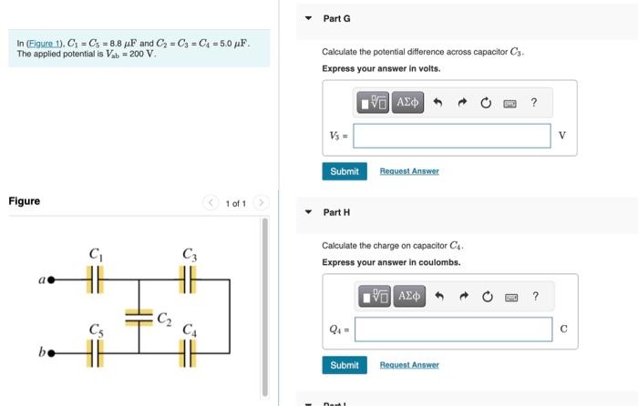 Solved In (Equre 1), C1=C5=8.8μF and C2=C3=C4=5.0μF. The | Chegg.com
