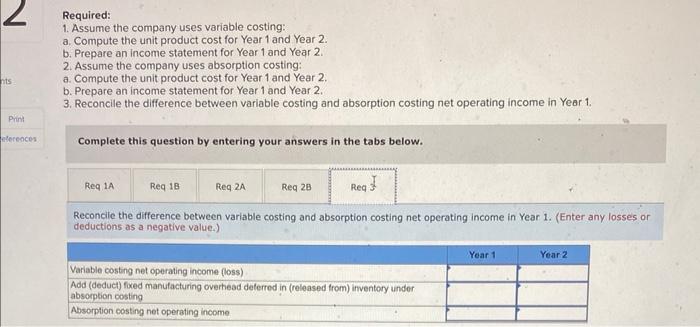 Solved Exercise 6-9 (Static) Variable and Absorption Costing | Chegg.com