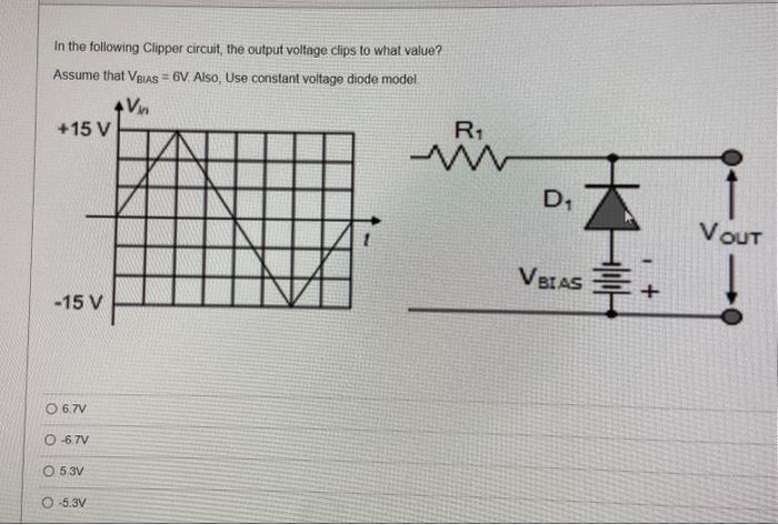 Solved In the following Clipper circuit, the output vollage | Chegg.com