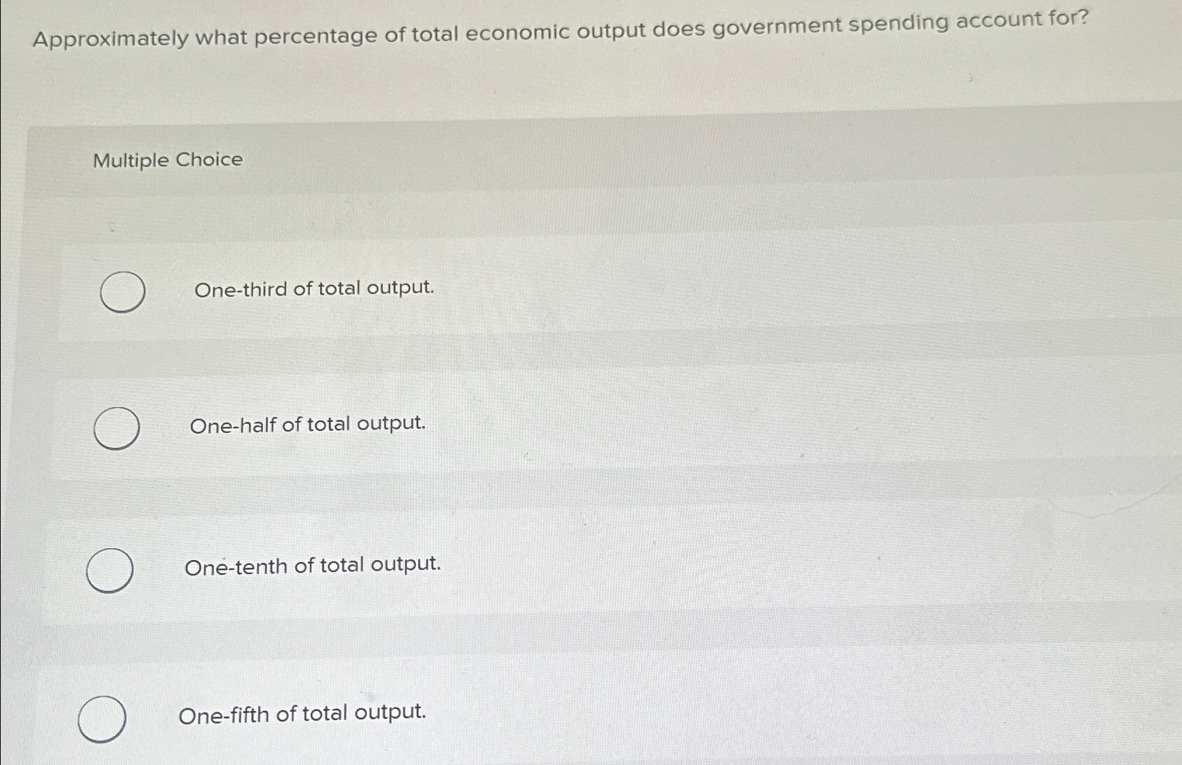 Solved Approximately what percentage of total economic | Chegg.com