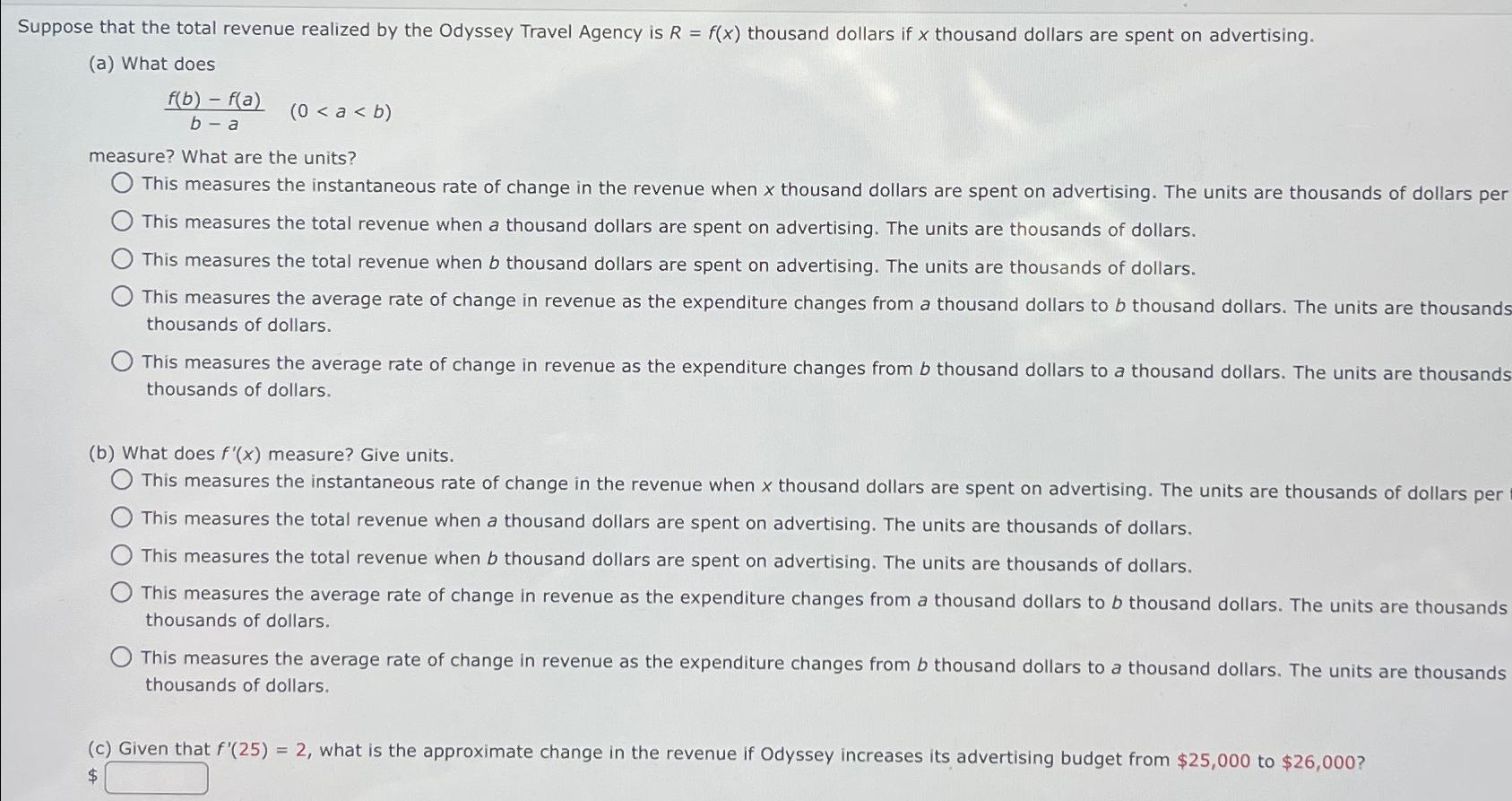 Solved Suppose that the total revenue realized by the | Chegg.com