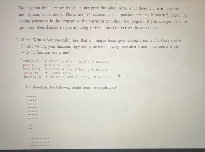 Solved Lab 9: Functions Write this as all one program. The | Chegg.com