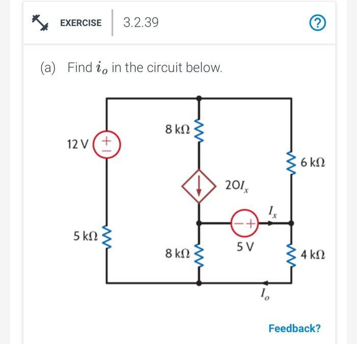 Solved (a) Find io in the circuit below. | Chegg.com