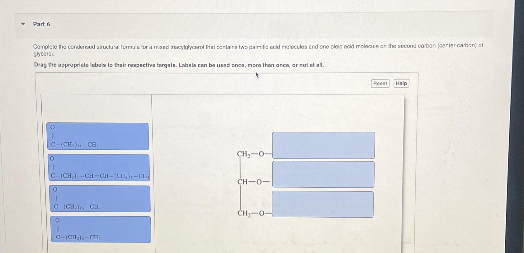 Solved Part A glycerol.Drag the appropriate labels to their | Chegg.com