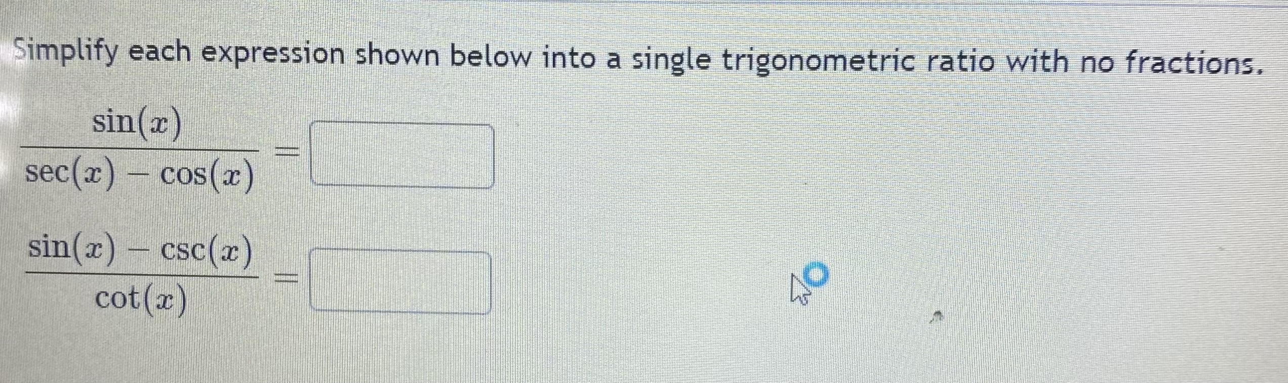 Solved Simplify each expression shown below into a single | Chegg.com