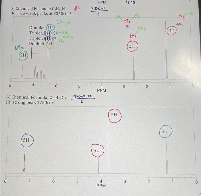 Solved 6) Chemical Formula: C10H12O2 IR: strong peak 1750 | Chegg.com