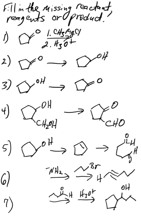 Solved Fill in the missing reactant, reagents or o product, | Chegg.com