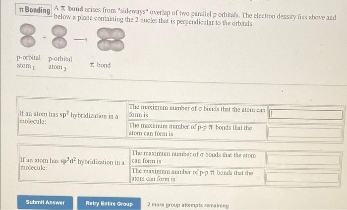 Solved TT Bonding A TT bond arises from "sideways" overlap | Chegg.com