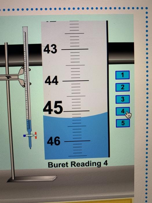 Solved 0 - 1- 2 2- 3 4 3- 5 4- Buret Reading 1 8 9- 2 10 3 | Chegg.com