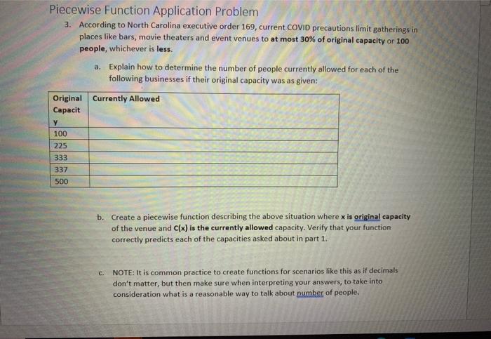 Solved Piecewise Function Application Problem 3. According | Chegg.com