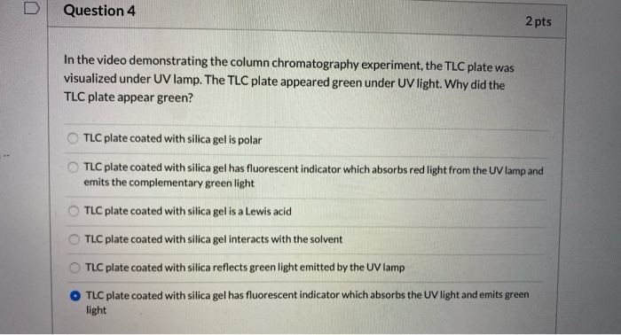 Question 4 2 pts In the video demonstrating the | Chegg.com