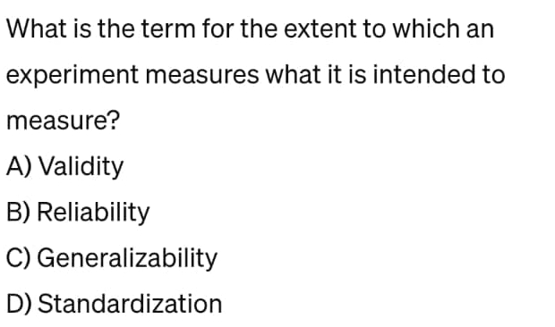 Solved What is the term for the extent to which an | Chegg.com