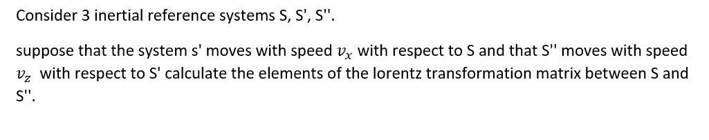 Solved Consider 3 inertial reference systems S, S', S'". | Chegg.com