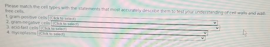 Please match the cell types with the statements that | Chegg.com