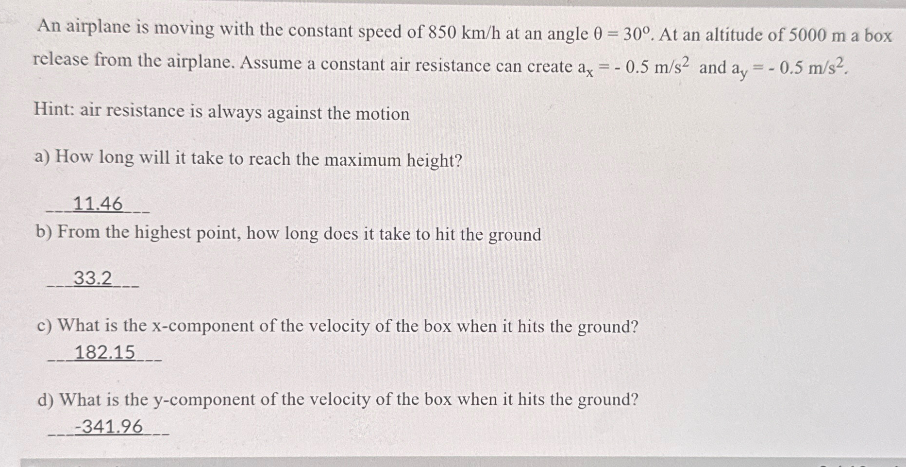 Solved An airplane is moving with the constant speed of | Chegg.com