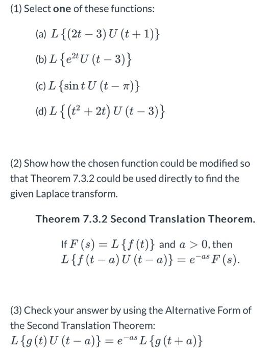 Solved (1) Select one of these functions: (a) | Chegg.com