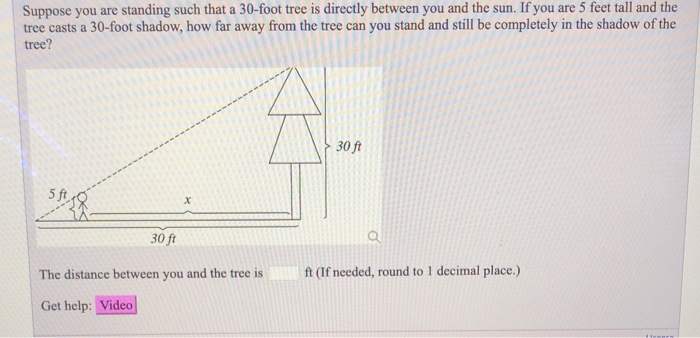 Solved Suppose you are standing such that a 27-foot tree is | Chegg.com