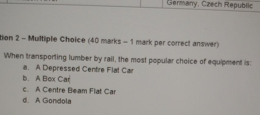Solved Germany, Czech Republiction 2 - ﻿Multiple Choice (40 | Chegg.com
