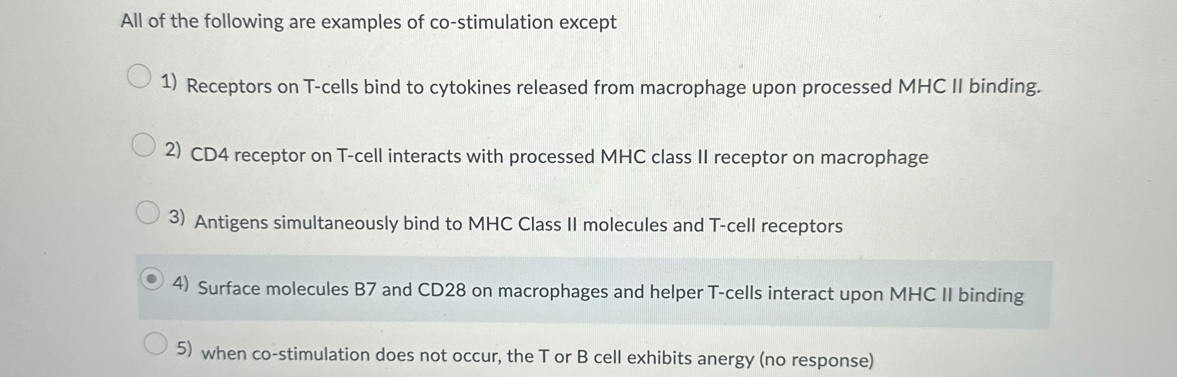 Solved All of the following are examples of co-stimulation | Chegg.com