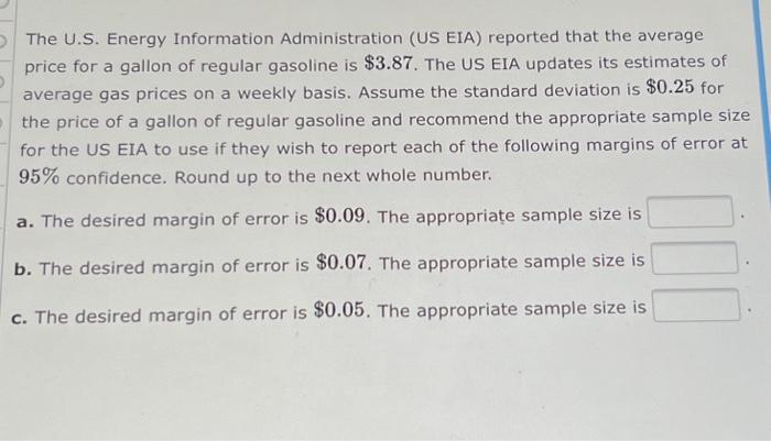 Solved The U.S. Energy Information Administration (US EIA) | Chegg.com