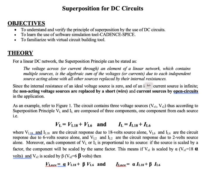 Solved Superposition for DC Circuits OBJECTIVES • To | Chegg.com