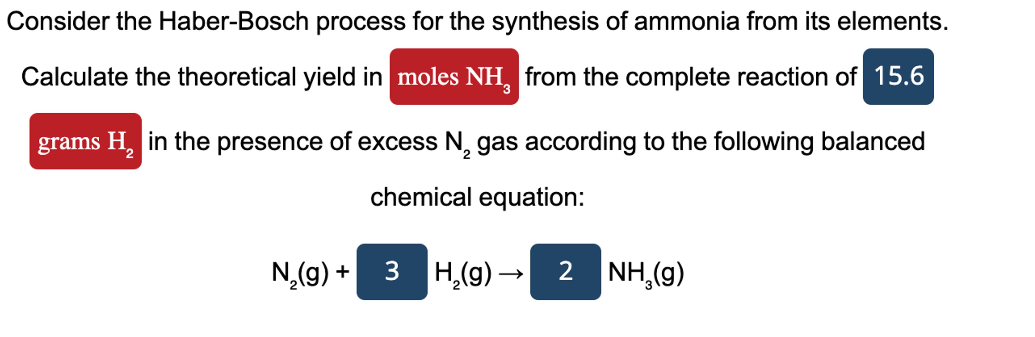 Solved Consider the Haber-Bosch process for the synthesis of | Chegg.com