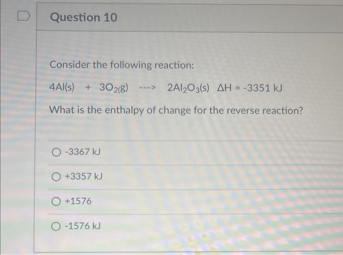 Solved Consider the following reaction: 4Al(s)+3O2( | Chegg.com