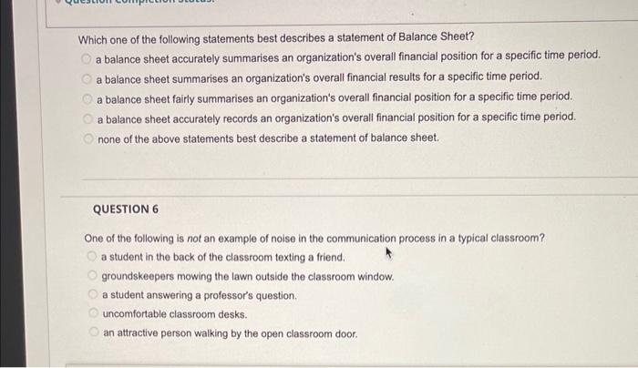 Solved Which one of the following statements best describes | Chegg.com