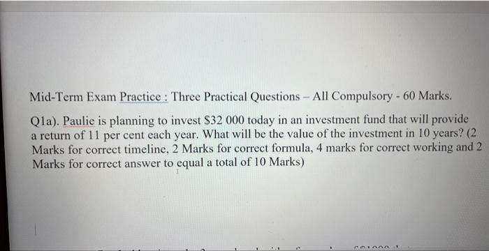 Solved Mid-Term Exam Practice: Three Practical Questions - | Chegg.com