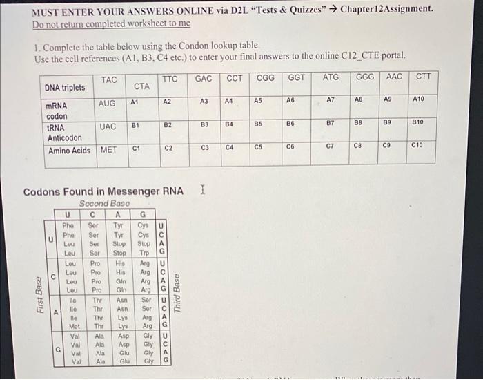 MUST ENTER YOUR ANSWERS ONLINE via D2L "Tests \& | Chegg.com