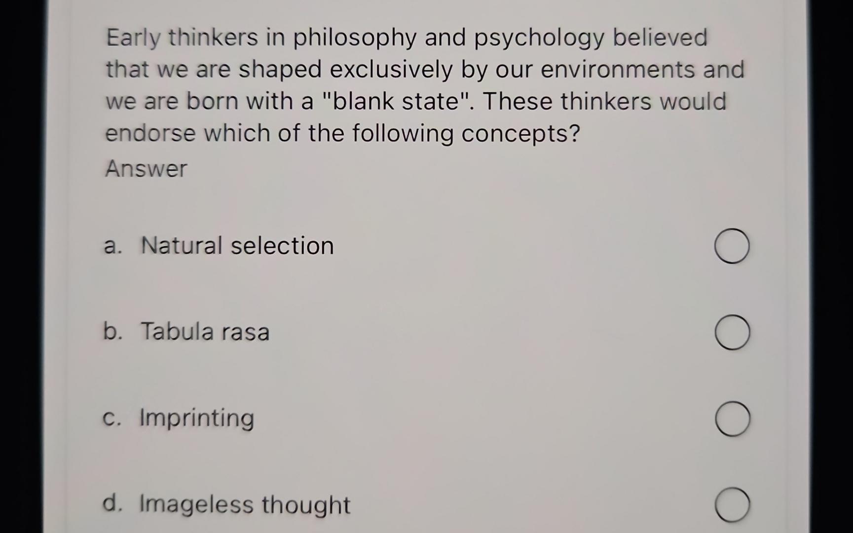 Solved Early thinkers in philosophy and psychology believed | Chegg.com