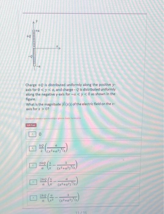 Solved Charge +Q is distributed uniformly along the positive | Chegg.com