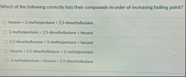 Solved Which of the following correctly lists their | Chegg.com