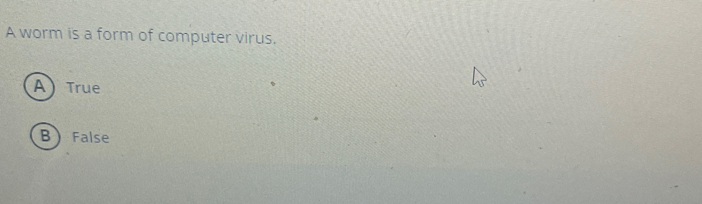 Solved A worm is a form of computer virus.TrueFalse | Chegg.com