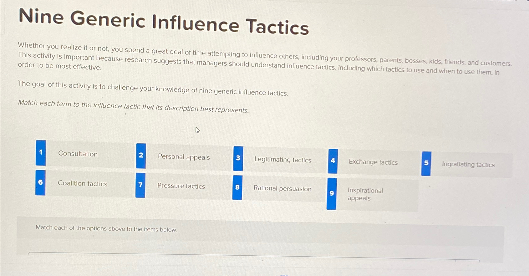 Solved Nine Generic Influence TacticsWhether you realize it | Chegg.com