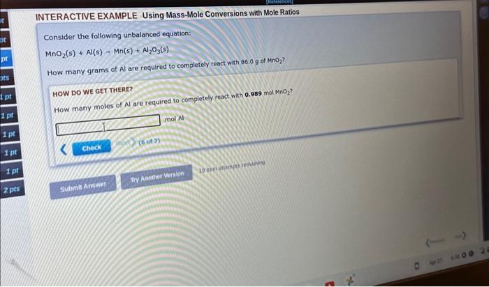 Solved Consider the following unbalanced equation: | Chegg.com