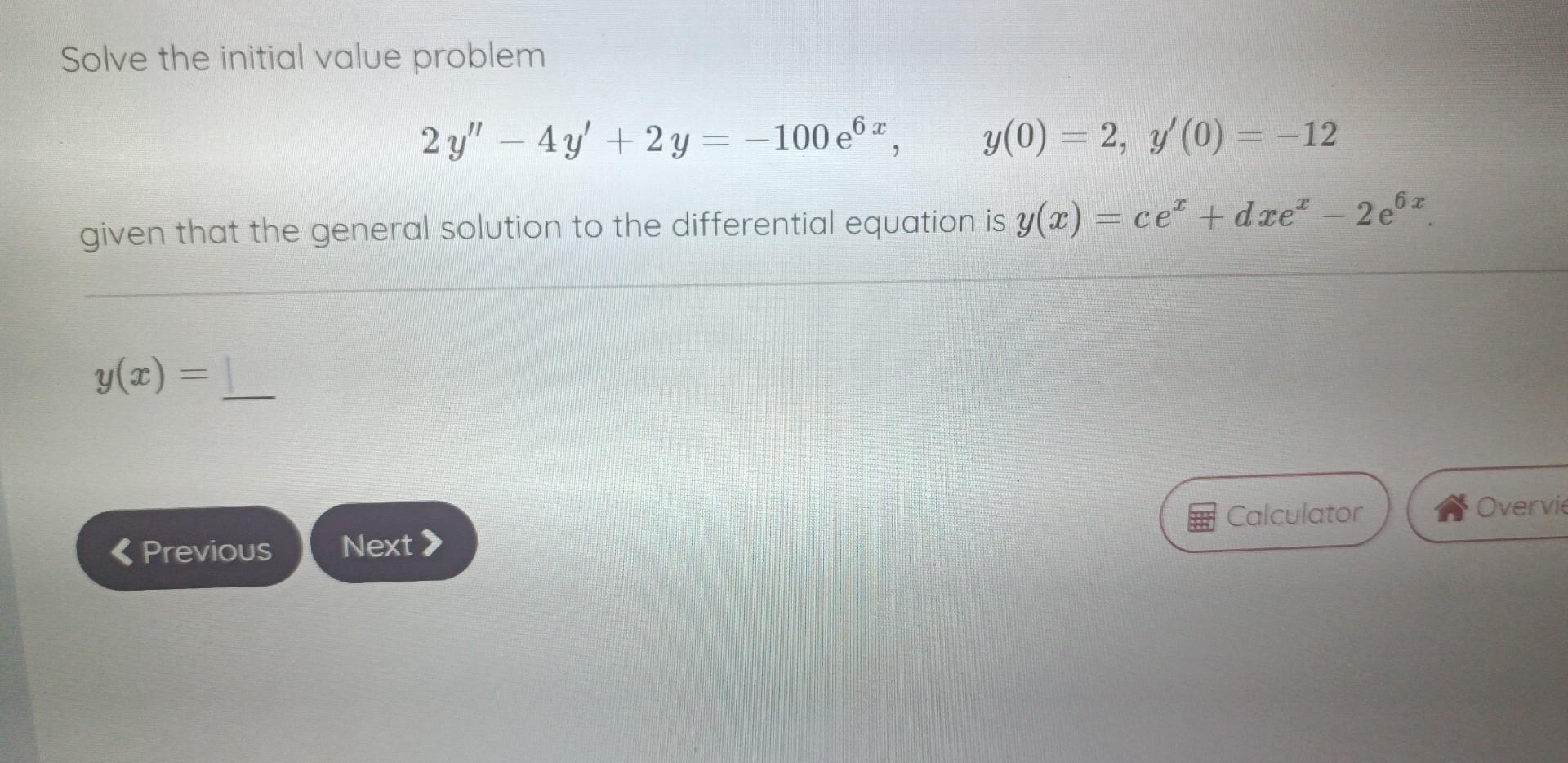Solved Solve the initial value problem | Chegg.com