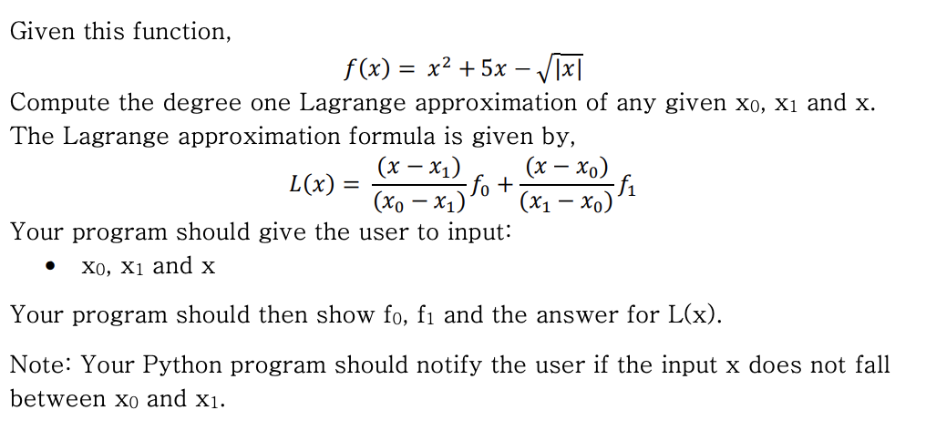 Solved solve this question using python :Given this | Chegg.com
