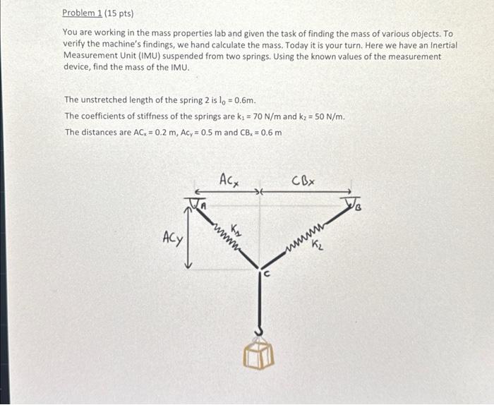Solved Problem 1 (15 pts) You are working in the mass | Chegg.com