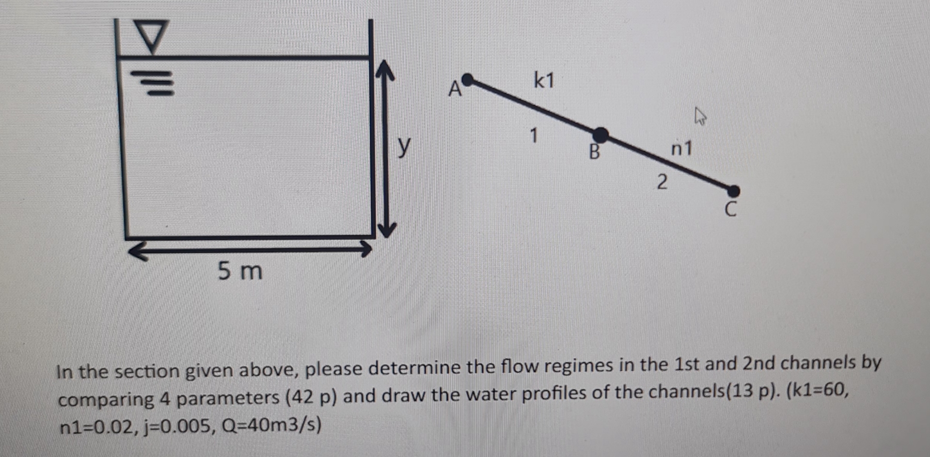 Solved In the section given above, please determine the flow | Chegg.com