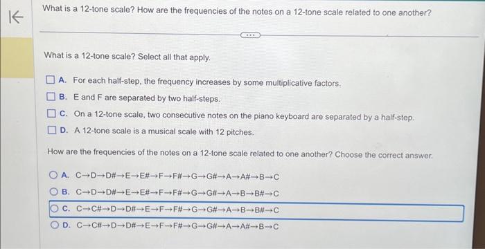 Solved What is a 12-tone scale? How are the frequencies of | Chegg.com
