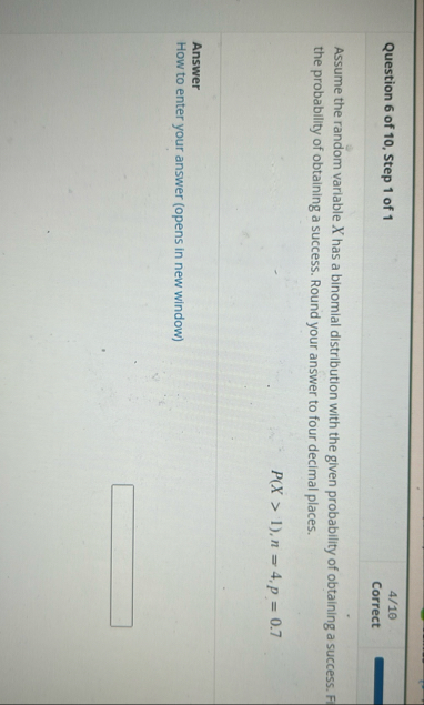Solved Question 6 ﻿of 10, ﻿Step 1 ﻿of 14/10CorrectAssume the | Chegg.com