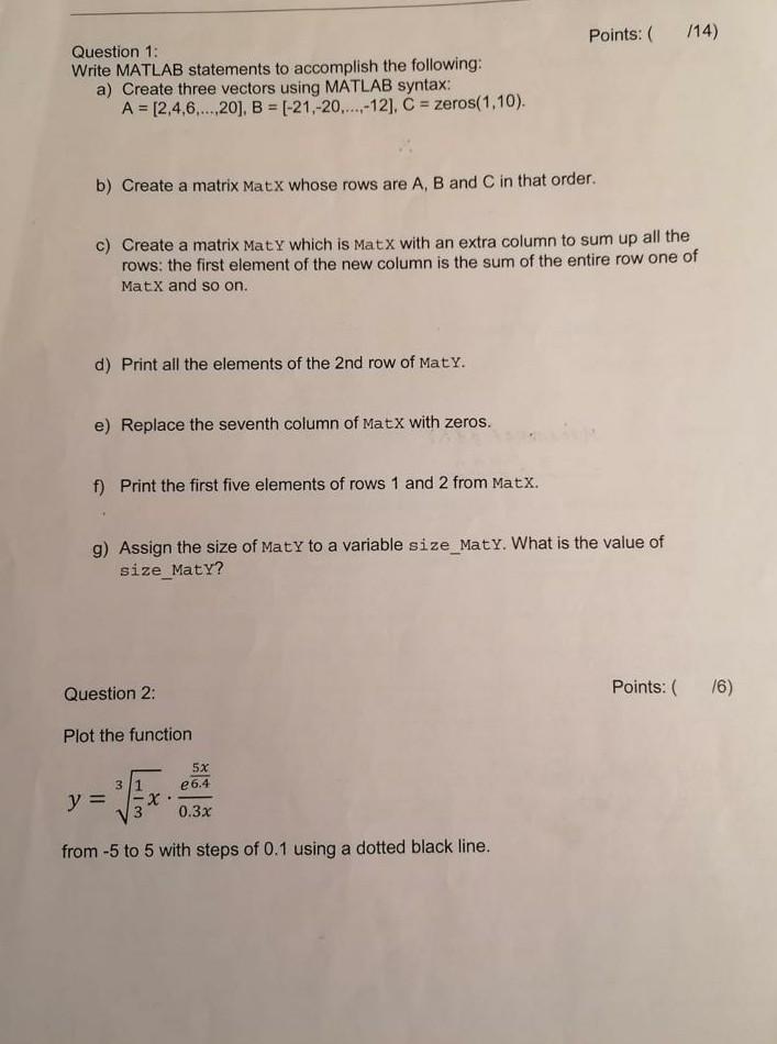 Solved Question 3: Points: ( 18) Write two functions | Chegg.com