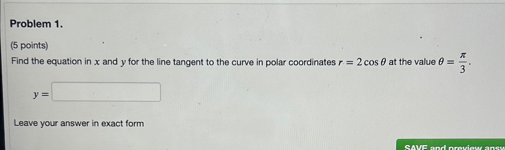 Solved Problem 1.(5 points)Find the equation in x and y | Chegg.com Solved Problem 1.(5 points)Find the equation in x and y | Chegg.com