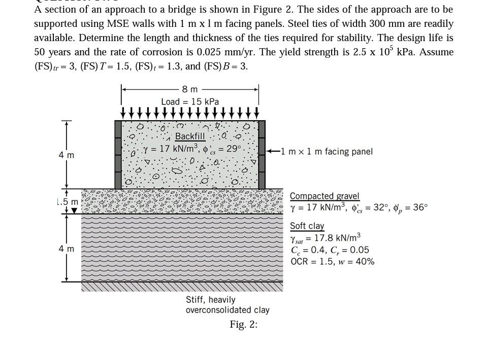 Solved A section of an approach to a bridge is shown in | Chegg.com