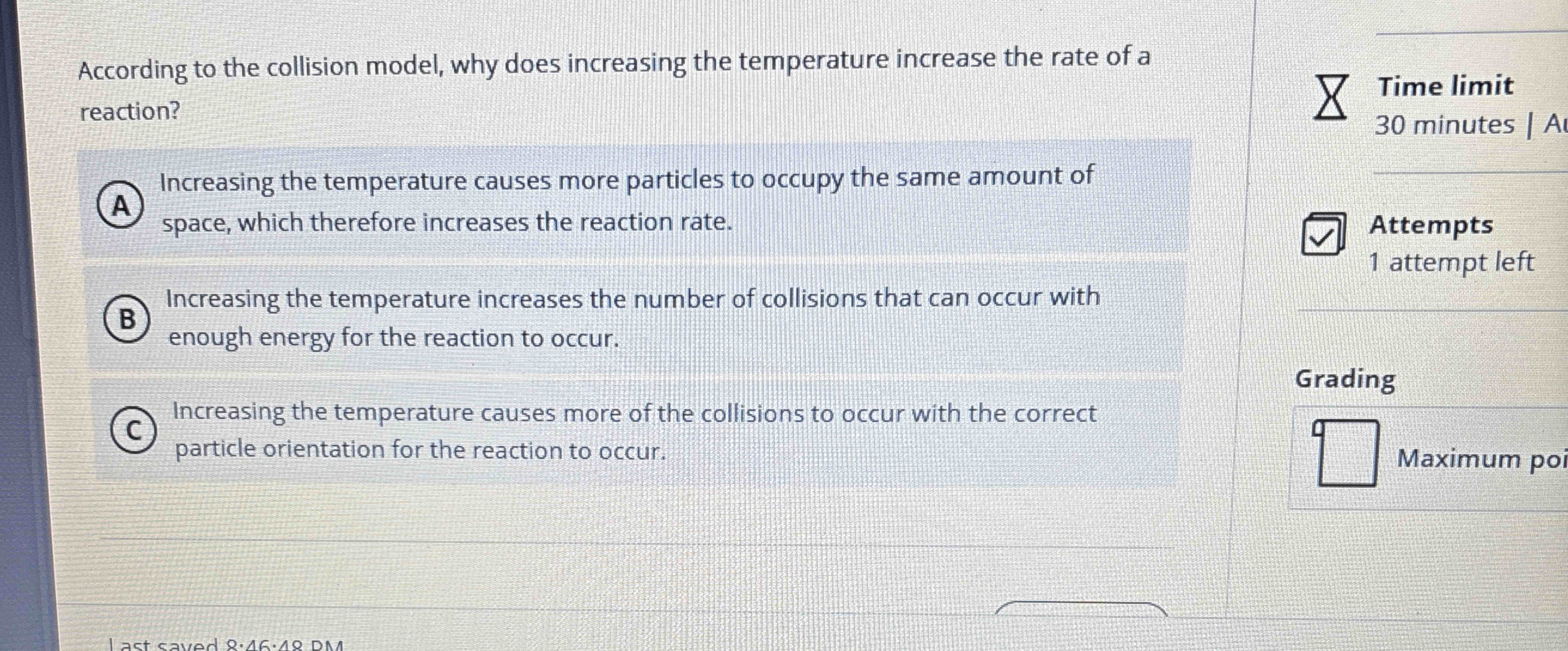 Solved According to the collision model, why does increasing | Chegg.com